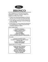Ford Bronco owner's manual - StartMyCar